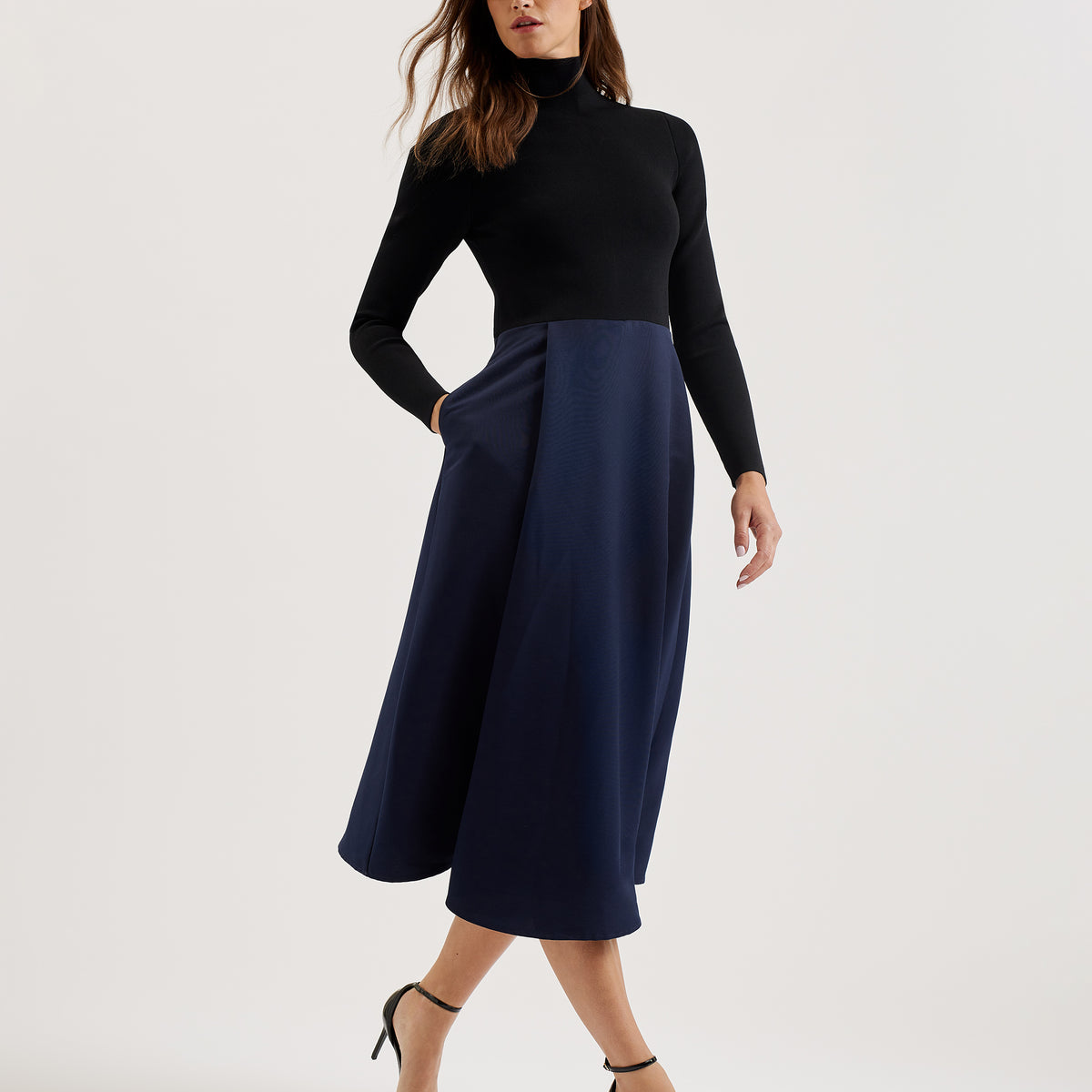 Women's Chira-Knit Bodice Dress With Wrap Skirt Black – Ted Baker South ...