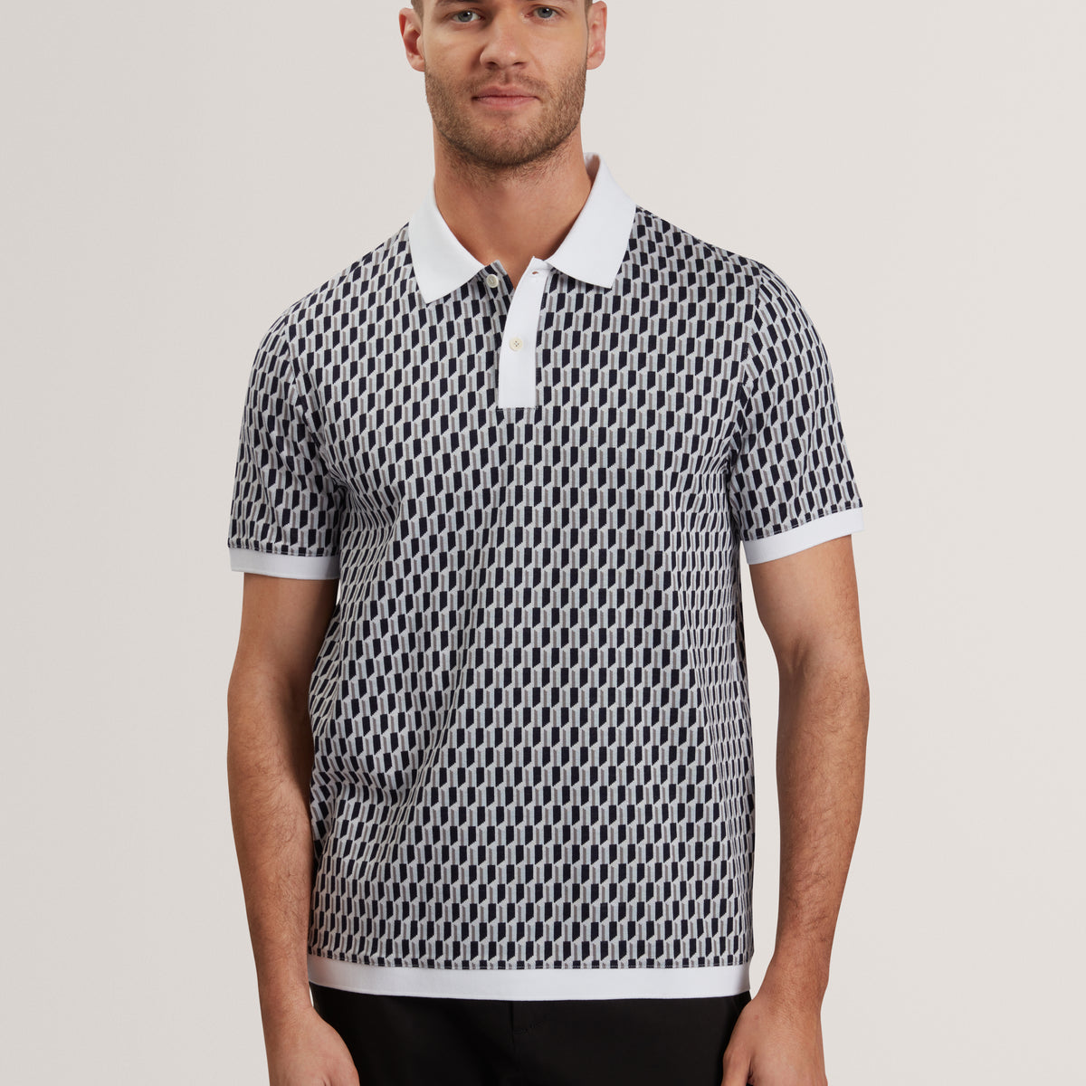Men's HAMISHS-SS Jacquard Stripe Geo Polo – Poseidon Brands (Pty) Ltd