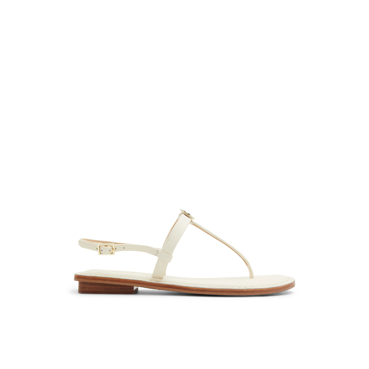 Women's Harpurr-Flat T-Strap Sandal & Signat Coin Ecru – Poseidon ...